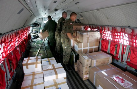 Polish Soldiers Load Packages Medical Equipment Editorial Stock Photo ...