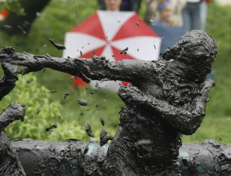 Young People Splash Peat Mud During Editorial Stock Photo - Stock Image ...