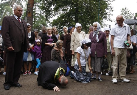Faithful Walk On Their Knees Around Editorial Stock Photo - Stock Image ...