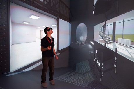 Visitor Stands Virtual Cave Immersed Spatial Editorial Stock Photo ...