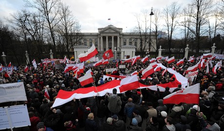 Poles Demonstrate Front Russian Embassy Warsaw Editorial Stock Photo ...