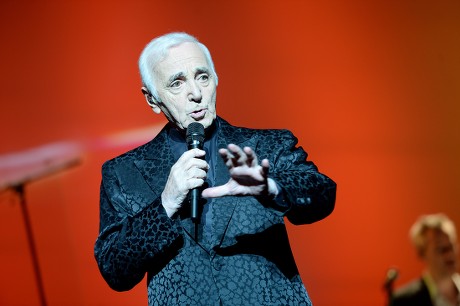 French Singer Charles Aznavour Performs During Editorial Stock Photo ...