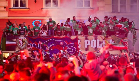 Slask Wroclaw Players On Board Bus Editorial Stock Photo - Stock Image ...