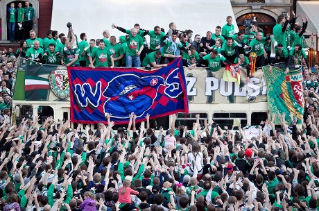 Slask Wroclaw Players On Board Bus Editorial Stock Photo - Stock Image ...