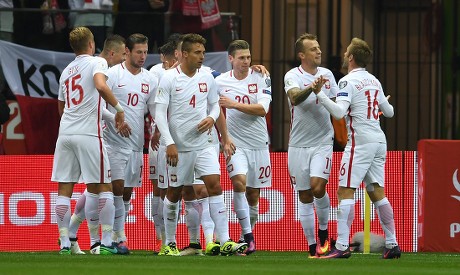 Polands National Soccer Team Players Celebrate Editorial Stock Photo ...