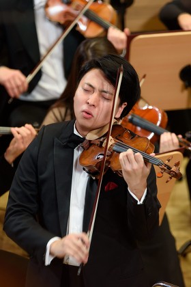 Japanese Violinist Seiji Okamoto Performs On Editorial Stock Photo ...