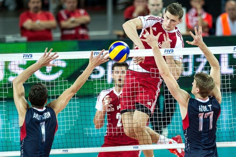 Polands Piotr Nowakowski C Spikes Ball Editorial Stock Photo - Stock ...