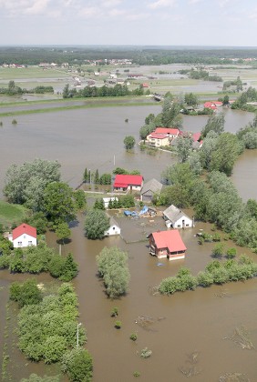 Aerial View Flooded Area Polaniec Poland Editorial Stock Photo - Stock ...