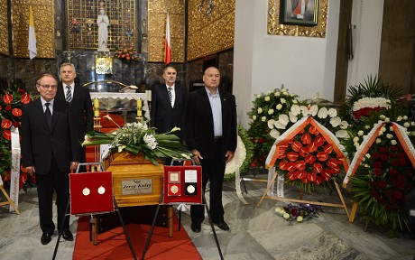 Pall Bearers Stand Alongside Coffin During Editorial Stock Photo ...