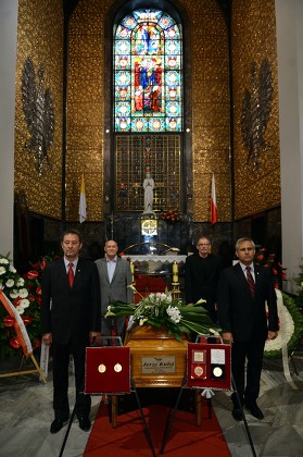 Pall Bearers Stand Alongside Coffin During Editorial Stock Photo ...