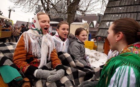 Polish Gorals Highlanders Traditional Outfits Take Editorial Stock ...