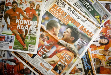 Headlines Photos Winning Goal Dutch National Editorial Stock Photo ...