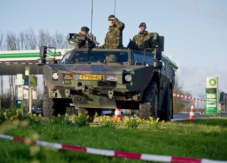 Dutch Soldiers Armored Vehicle Stand Guard Editorial Stock Photo ...