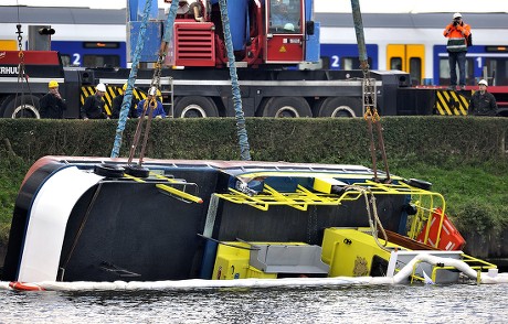 Capsized Ferry Hoisted Dutch River Amsterdamrijnkanaal Editorial Stock ...