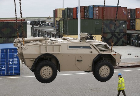 Armored Vehicle Loaded Into Un Transport Editorial Stock Photo - Stock ...