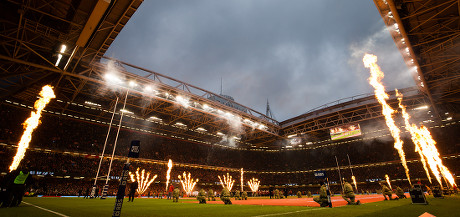 Fireworks Pyrotechnics Teams Take Field Principality Editorial Stock ...