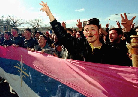 Kos1019mar98pristina Kosovo Yugoslavia Serbian Men Flashing Editorial ...