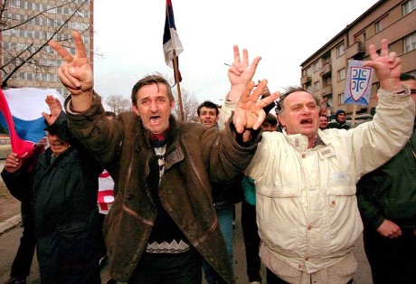 Kos1019mar98pristina Kosovo Yugoslavia Serbian Men Flashing ...