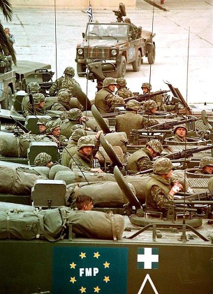 Vlore Albania Greek Troops Arrive Military Editorial Stock Photo ...