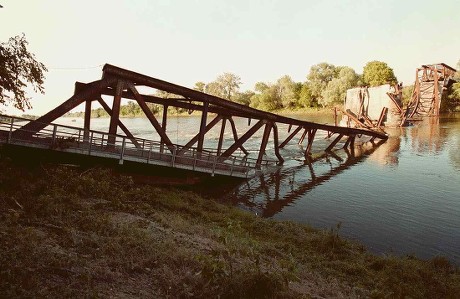 Bel09199990530varvarin Serbia Yugoslavia View On Collapsed Editorial ...