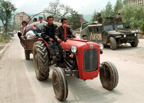 Urosevac Kosovo Yugoslavia Tractor Carrying Ethnic Editorial Stock ...