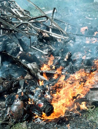 Lujane Kosovo Yugoslavia Burning Remains Passenger Editorial Stock ...