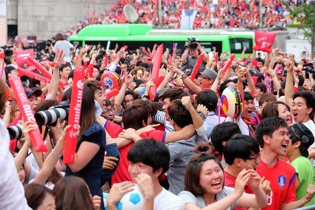 South Korean Football Fans Erupt Celebration Editorial Stock Photo ...