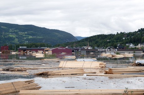 Stacks Planks Float Floodwater Sorrounding Saw Editorial Stock Photo ...