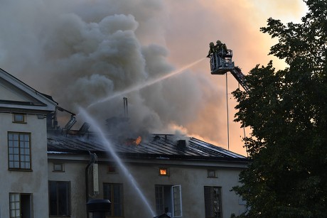 Firefighters Try Extinguishing Fire Royal Institute Editorial Stock ...