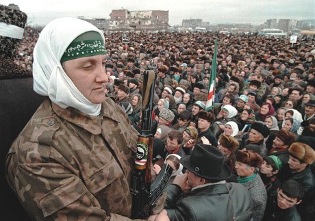 Chechen Woman Holds Machinegun She Guards Editorial Stock Photo - Stock ...