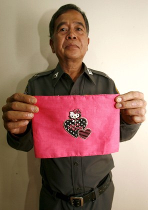 Thai Police Officer Shows Pink Hello Editorial Stock Photo - Stock ...