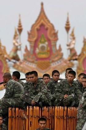 Truck Transporting Thai Soldiers Moves Along Editorial Stock Photo ...