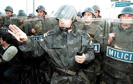 Belgrade Yugoslavia Serb Police Seal Off Editorial Stock Photo - Stock ...