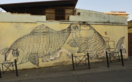 Street art in Pigneto District, Rome, Italy - 15 Feb 2017 Stock ...