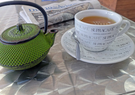 Cup Peppermint Tea Teapot Spanish Cafe Editorial Stock Photo - Stock ...