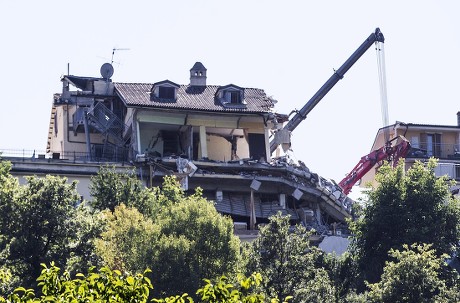 Crane Work Amid Rubble Hotel Roma Editorial Stock Photo - Stock Image ...