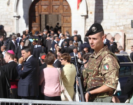Italian Security Forces Patrol Surrounding San Editorial Stock Photo ...