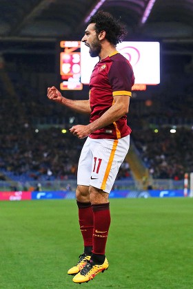 Romas Mohamed Salah Celebrates After Scoring Editorial Stock Photo ...