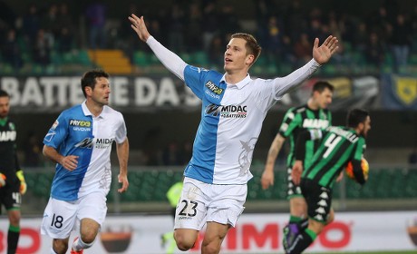 Chievos Midfielder Valter Birsa Exults After Editorial Stock Photo ...