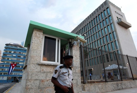 Cuban Security Guard Stands Front Us Editorial Stock Photo - Stock ...