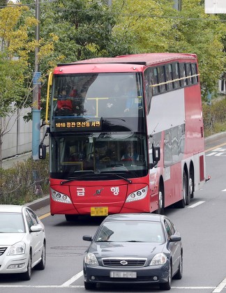 Doubledecker Intracity Bus Drives On Street Editorial Stock Photo ...