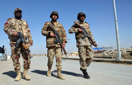 Pakistani Soldiers Stand Guard On Pakistan Editorial Stock Photo ...