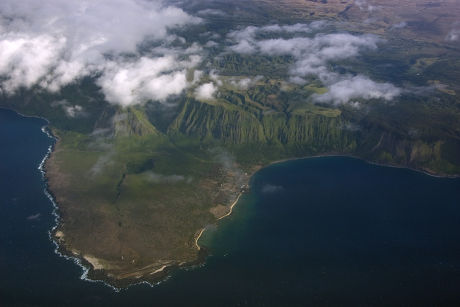 Aerial View Kalaupapa Peninsula Historical Park Editorial Stock Photo ...