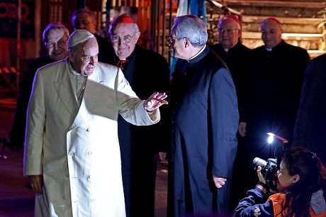 Pope Francis Places His Hand On Editorial Stock Photo - Stock Image ...