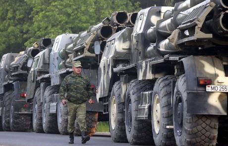 Belarusian Army Officer Walks Past Column Editorial Stock Photo - Stock ...