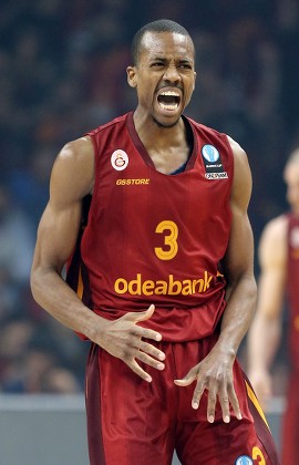 Galatasarays Errick Mccollum Reacts During Basketball Editorial Stock ...