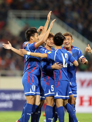 Taiwans Team Celebrates After Scoring Against Editorial Stock Photo ...