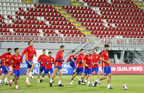 Spanish National Soccer Team Players Perform Editorial Stock Photo ...