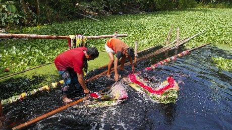 Bangladesh Worker Wash Batik Print Cloth Editorial Stock Photo - Stock ...