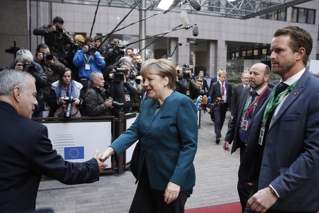 German Chancellor Angela Merkel C Arrives Editorial Stock Photo - Stock ...